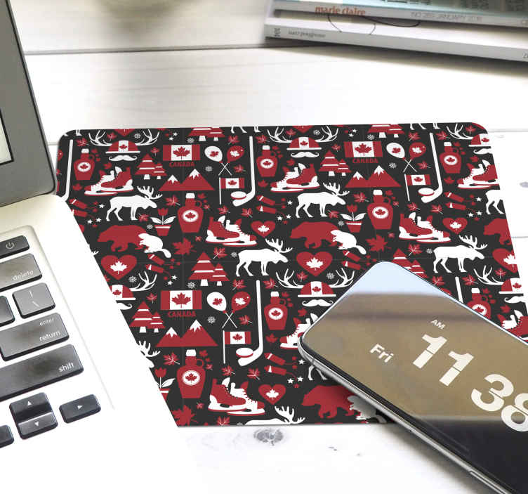 Canadian symbol pattern more mouse pads - TenStickers