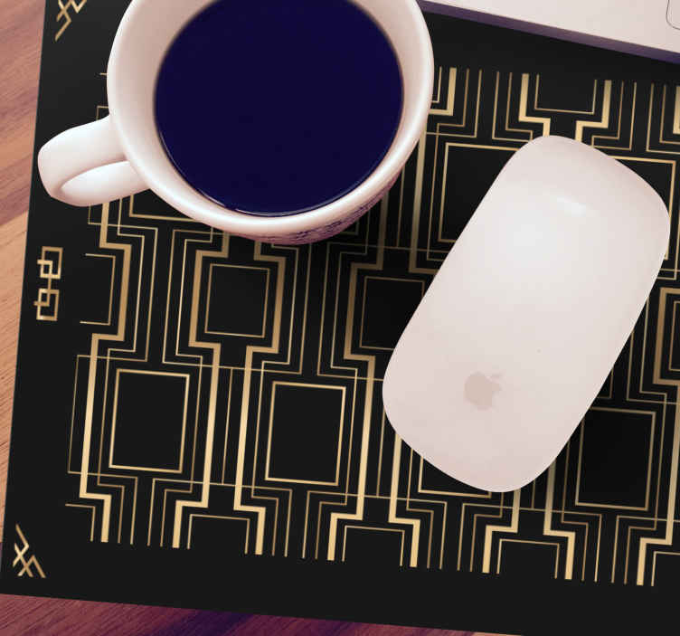 Geometric Golden Lines mouse pad patterns