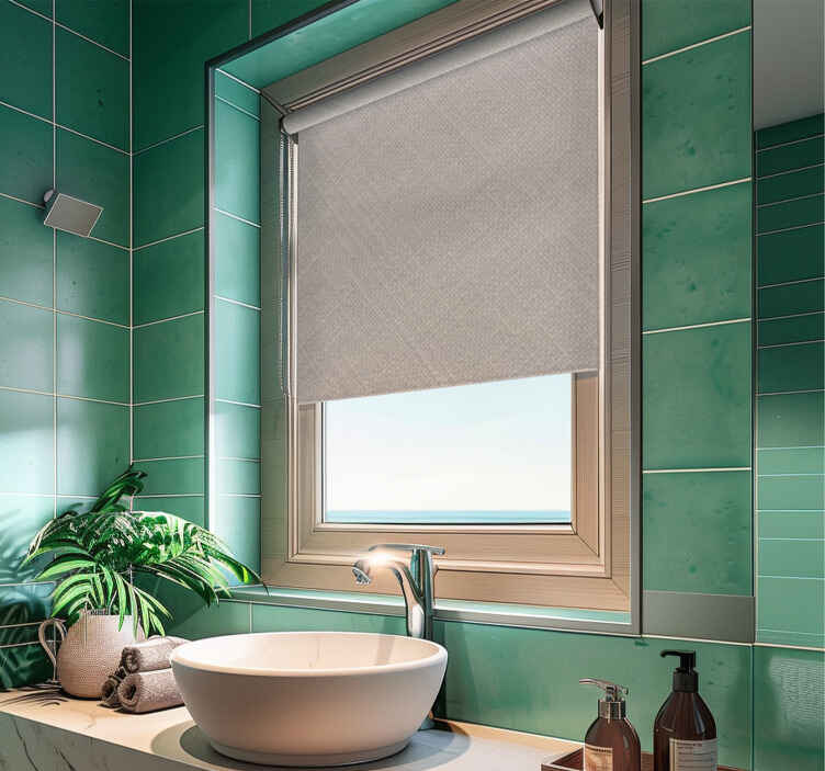 White linen imitation bathroom blind