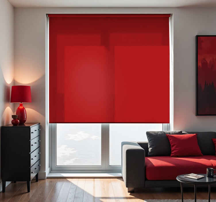 Estore de rolo para sala vermelho brilhante