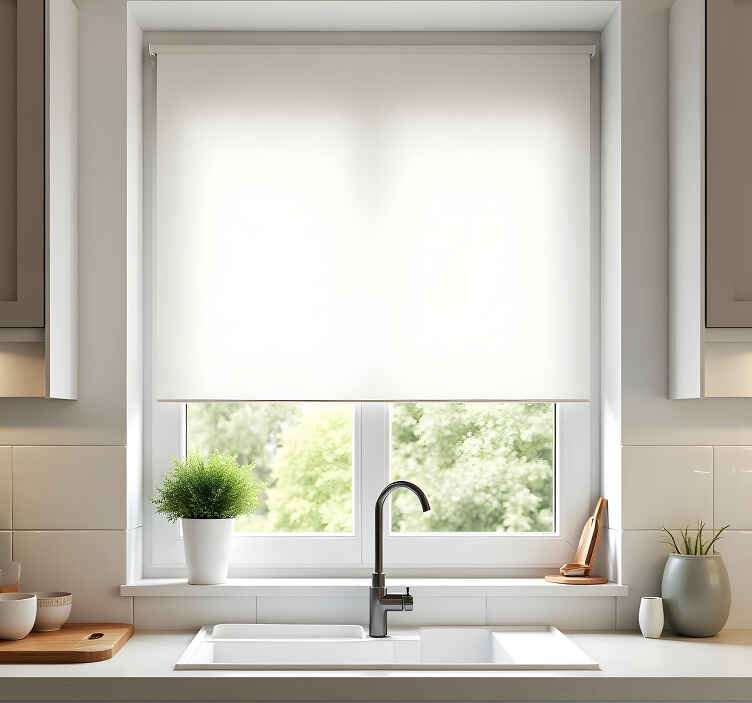 Estore de rolo para cozinha monocolor branco