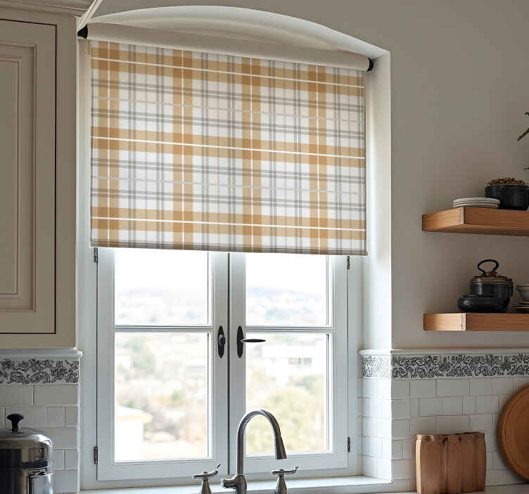 Squares kitchen roller blind
