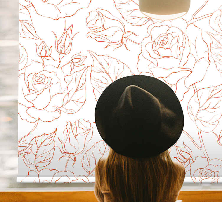 Delicate rose patterns living room blind