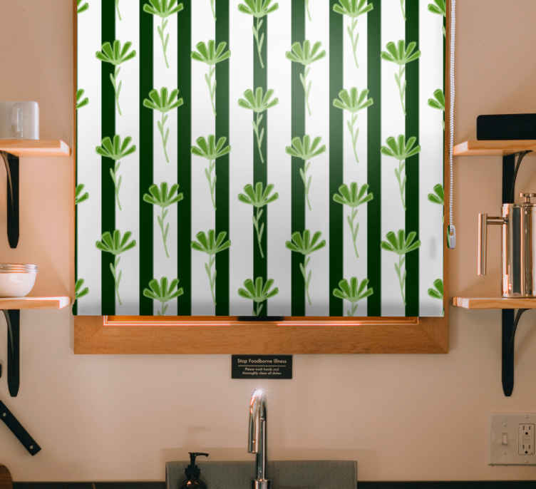 Estore de rolo para cozinha padrão de hastes verticais