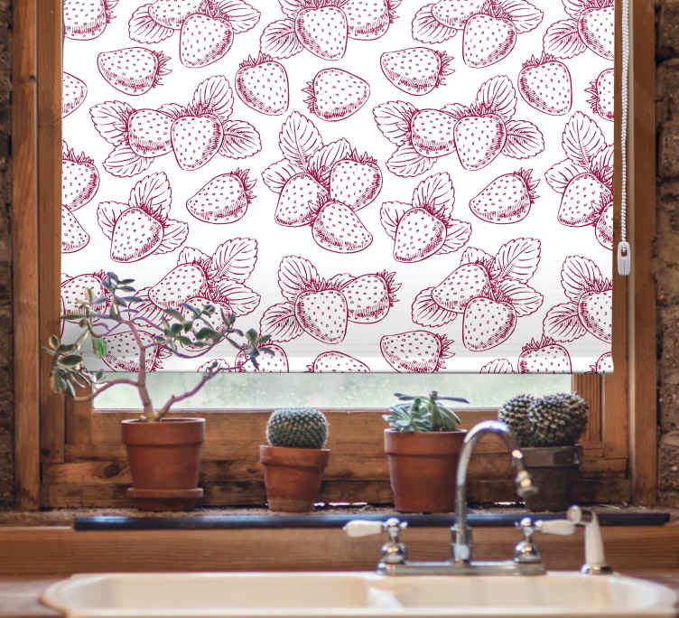 Strawberry red pattern blind fruit