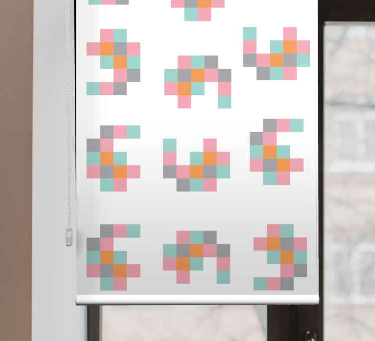 Pixelated geometric patterns original roller blind