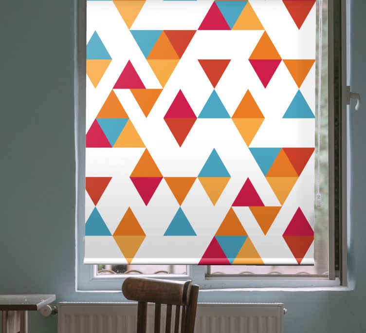 Colorful Geometric Triangles plain roller blind