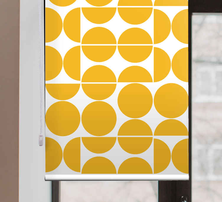 Overlapping Yellow Cercles modern roller blind