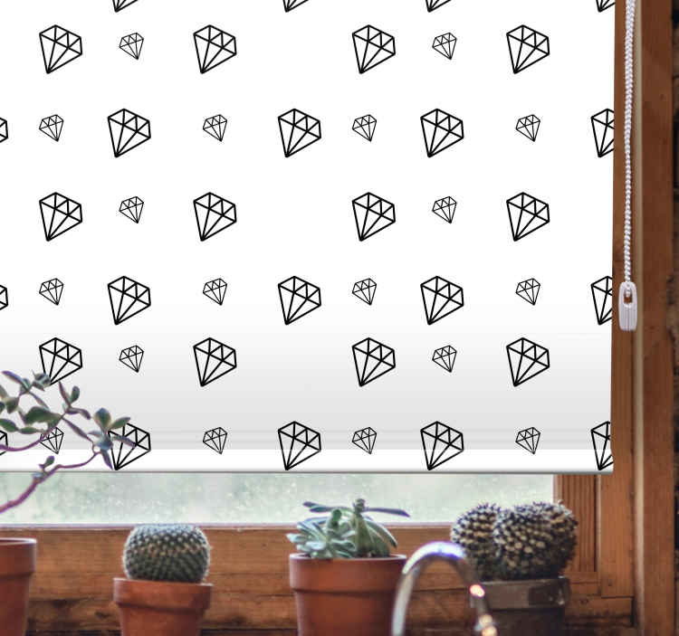 Black and white diamonds original roller blind