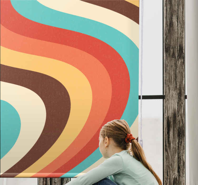 Curved retro waves more vintage roller blind