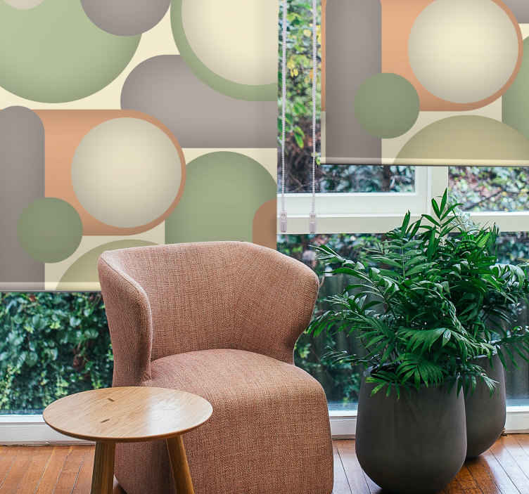 Tenda a rullo moderna disposizione geometrica del cerchio