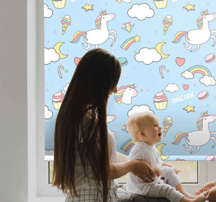 Cute unicorns and rainbows childrens blind