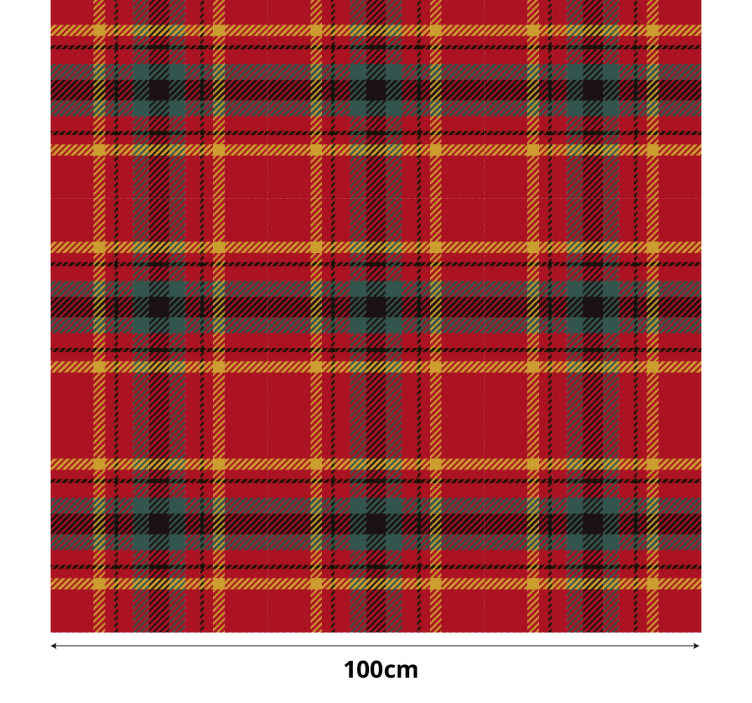 Festive red tartan motif roller blind - TenStickers