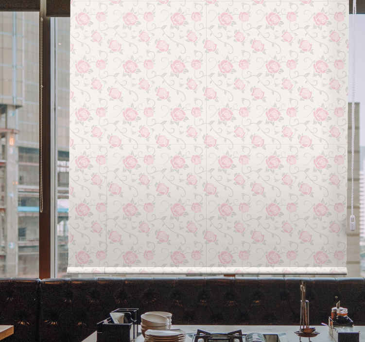Delicate Pink Roses flower roller blind