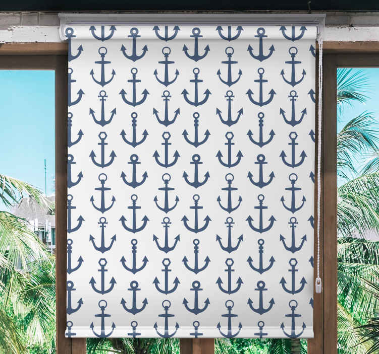 Nautical Anchor Pattern other blind