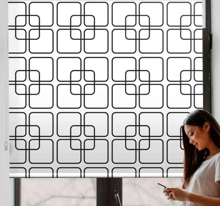 Black and white geometric squares modern blind
