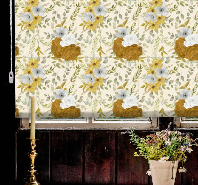 Beige and brown pattern blind flowers