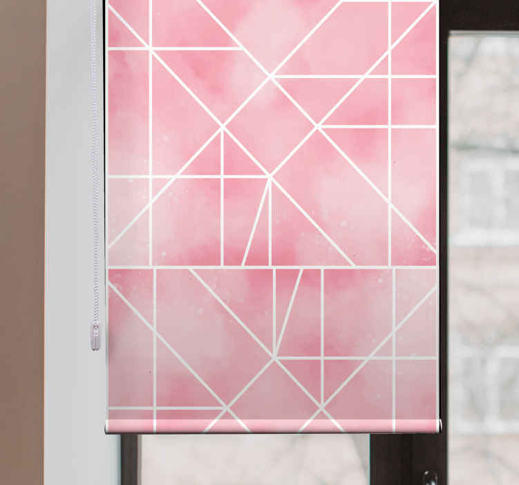 Pink geometric shapes pattern roller blind