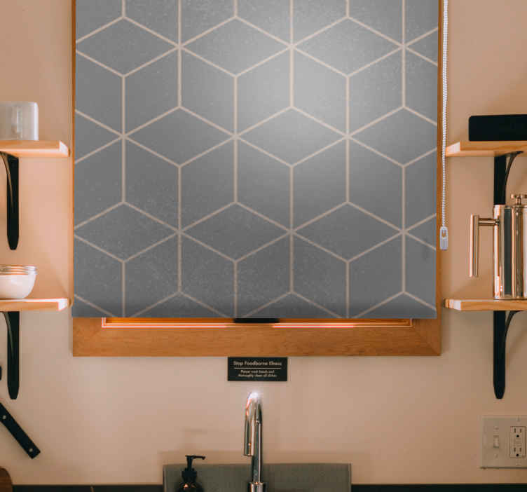 Geometric Grey Motif modern blind