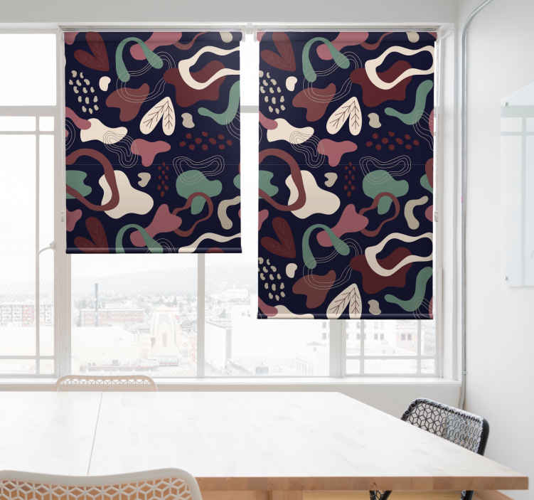 Abstract Leaf Motif pattern roller blind