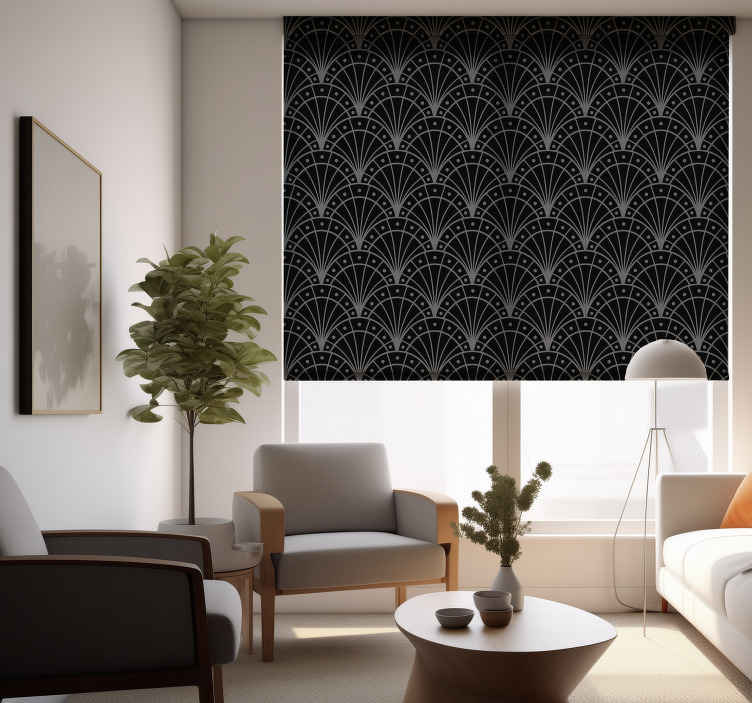 Art Deco Pattern Black Roller Blind - TenStickers