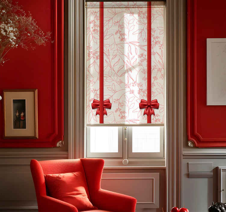 Floral pattern with ties romantic roller blind
