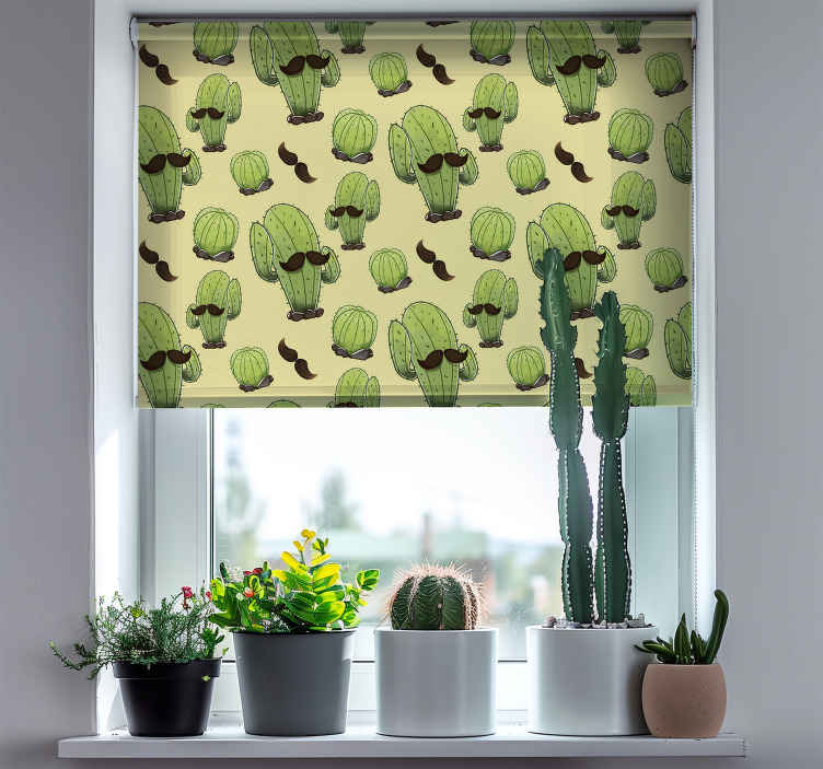 cactus with moustache Living room blind