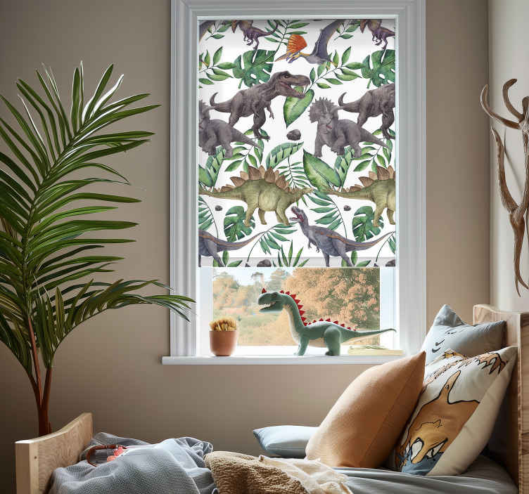 jurassic watercolor pattern Dinosaur blind