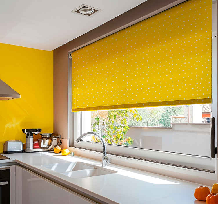 Circles pattern yellow kitchen blind