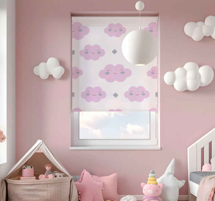 Pink kids pattern Cloud blind