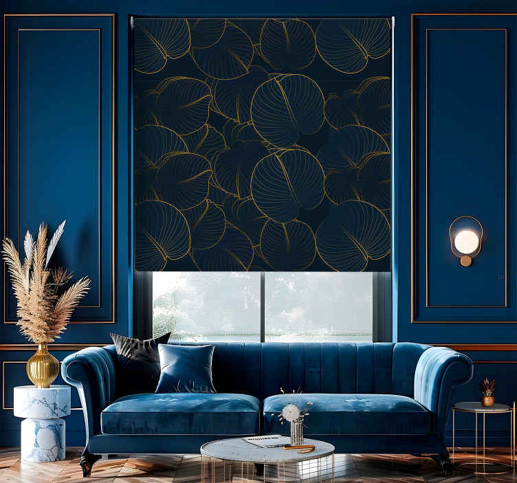 Big leaves pattern elegant roller blind
