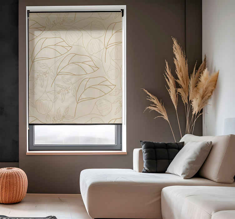 Estore de rolo elegantes padrão de plantas finas