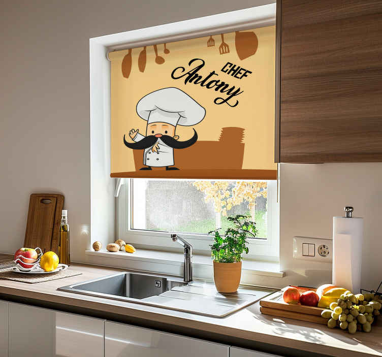 Personalized Chef kitchen roller blind
