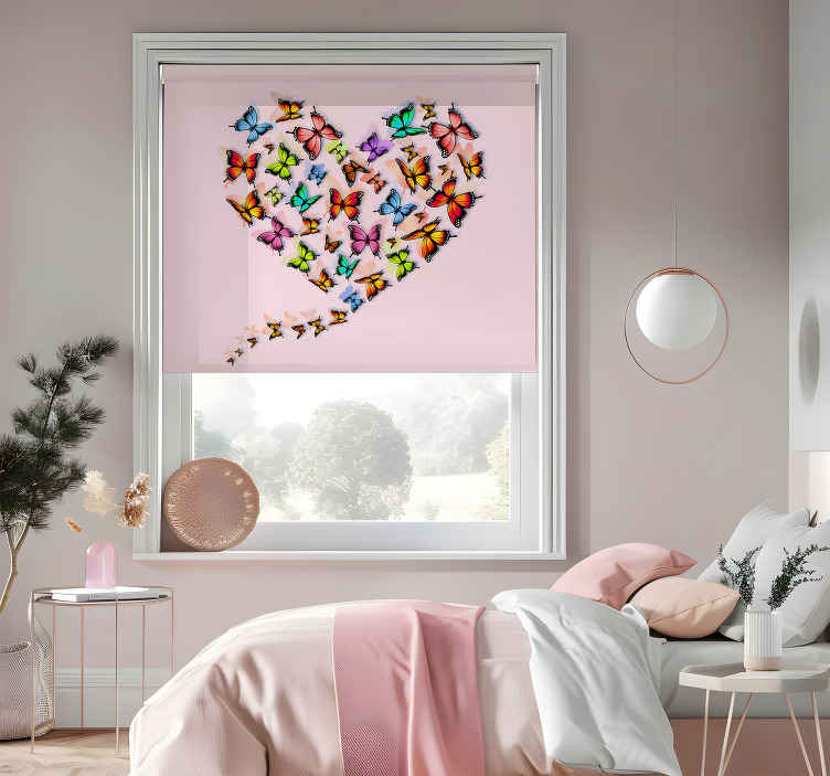 Heart design butterfly blind