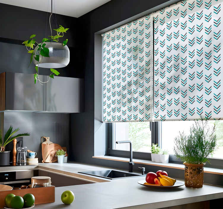 Estore de rolo nórdico setas azuis