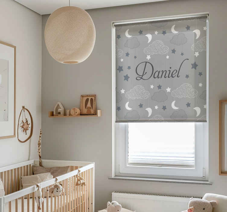 Gray starry clouds customised roller blind
