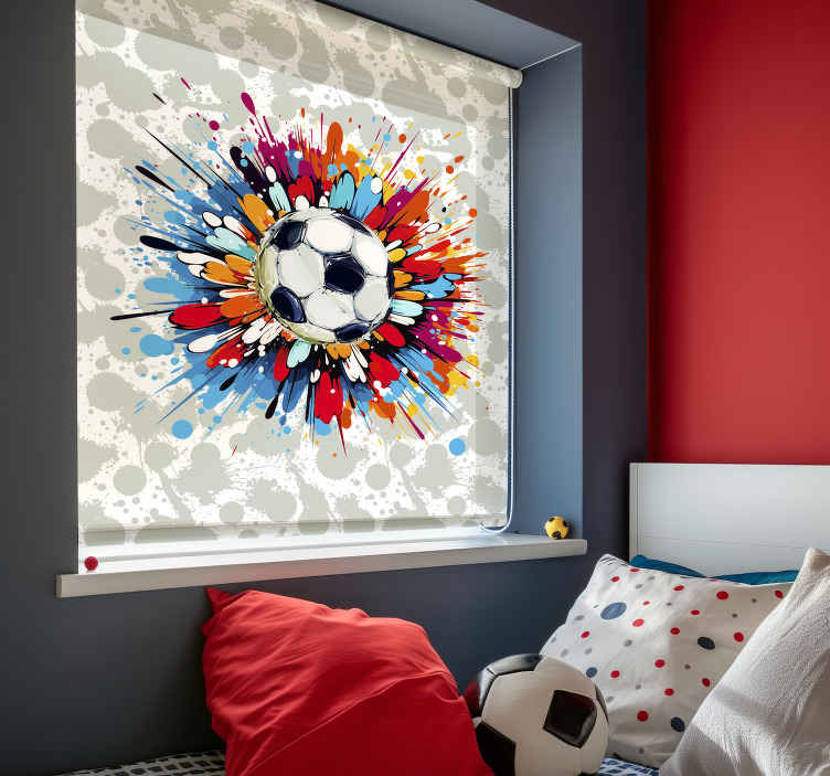 Colourful explosion football roller blind
