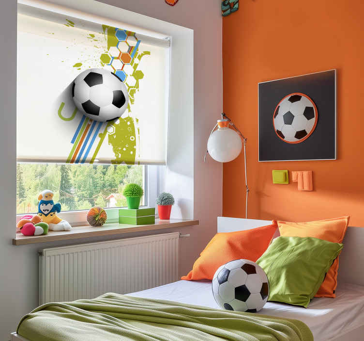 Modern themed football roller blind