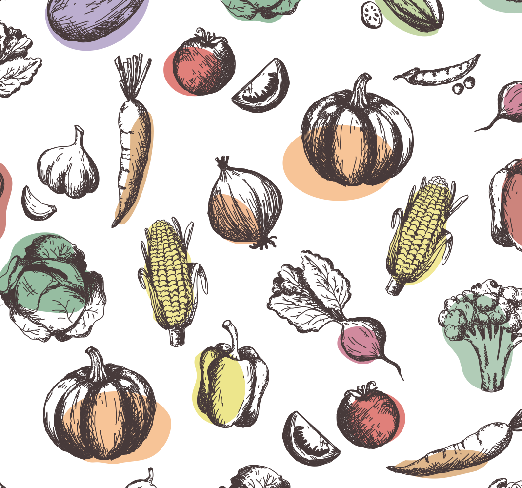 Estore de rolo para cozinha ingredientes padrão estilo retro