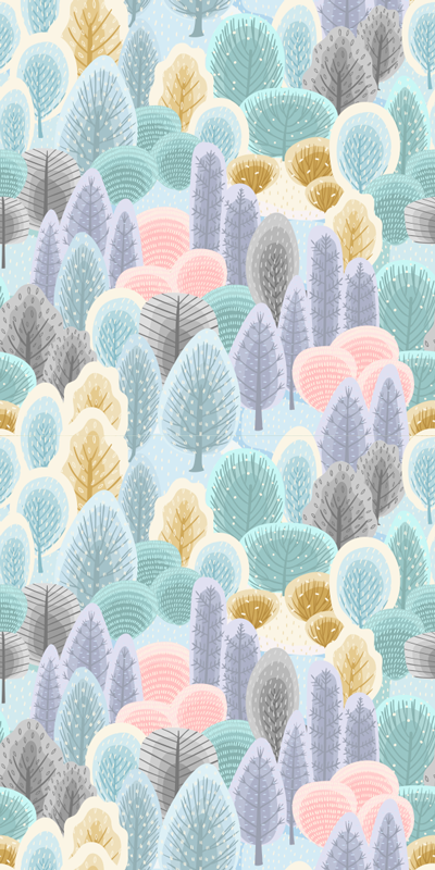 Pastel Forest Pattern blind trees