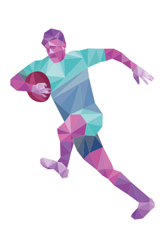Geometric Rugby Player sports blind