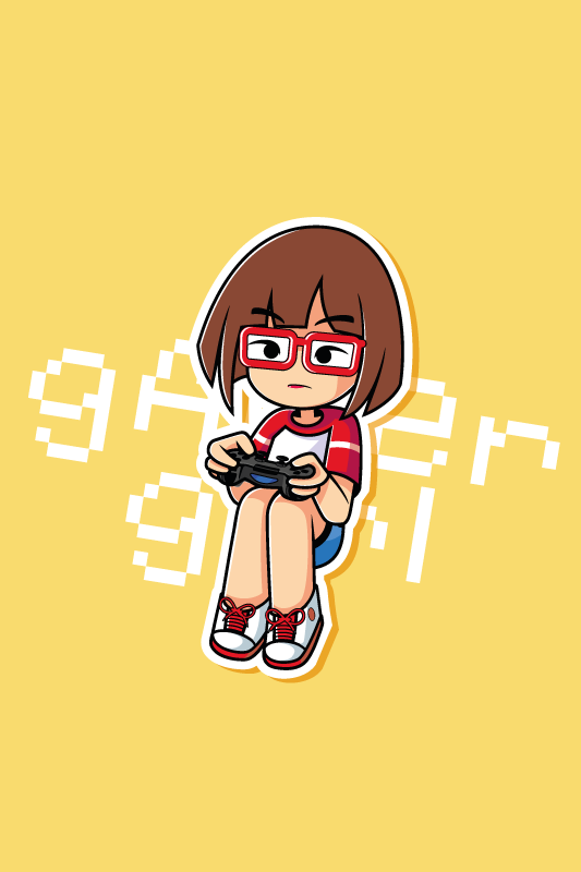 Estor estilo friki Chica gamer con controlador - TenVinilo