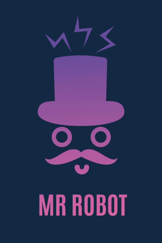 Gentleman Robot geek roller blind