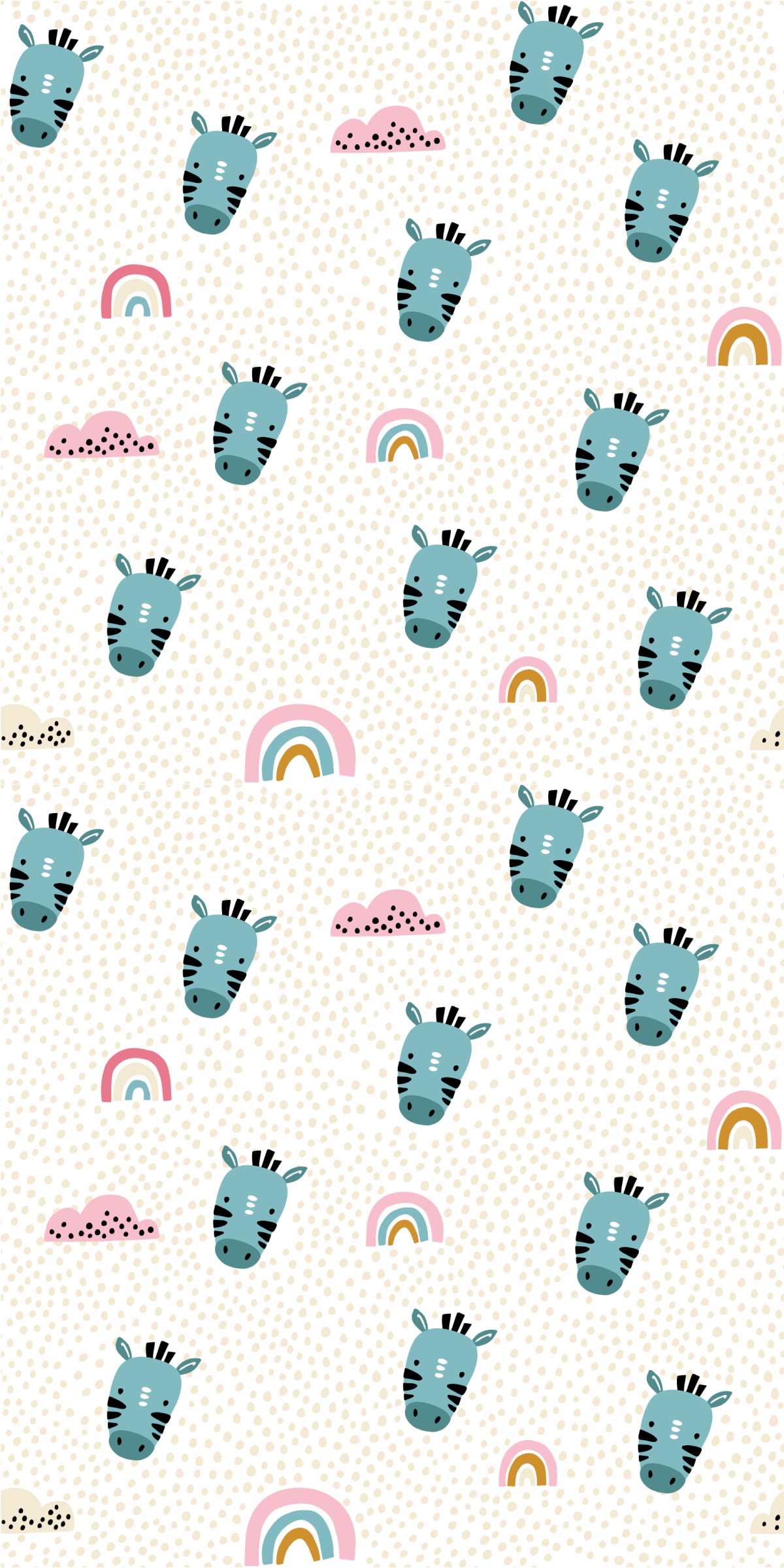 Persiana enrollable infantil cebras azules y arcoíris