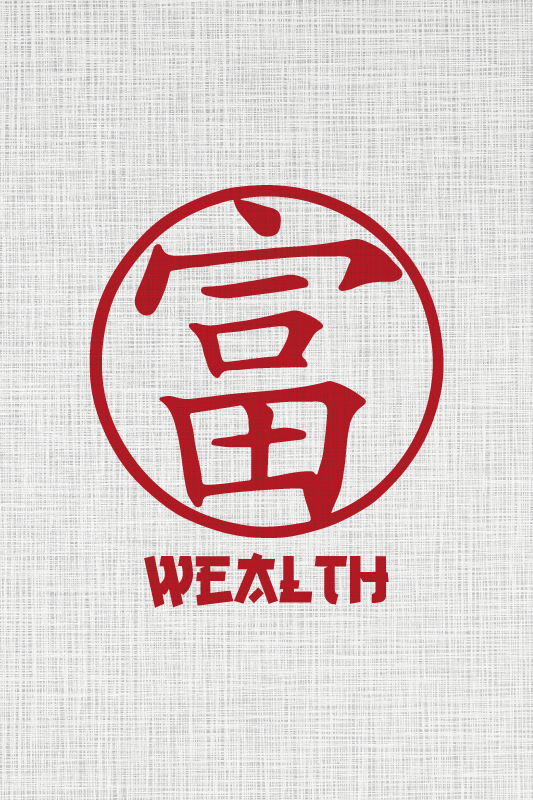 Wealth Symbol text roller blind