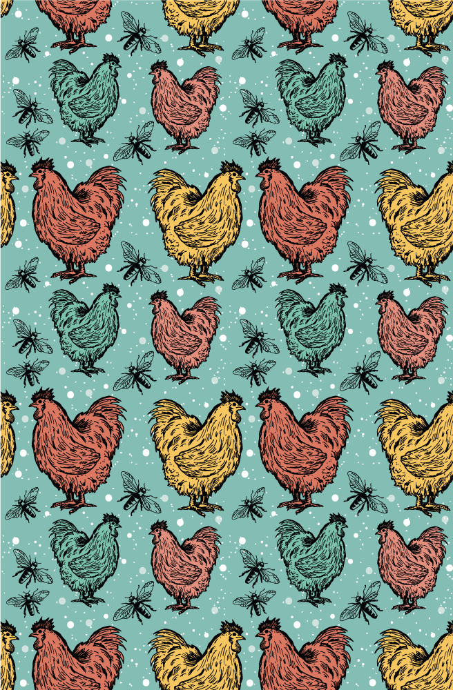 Colorful Rooster Pattern animal blind