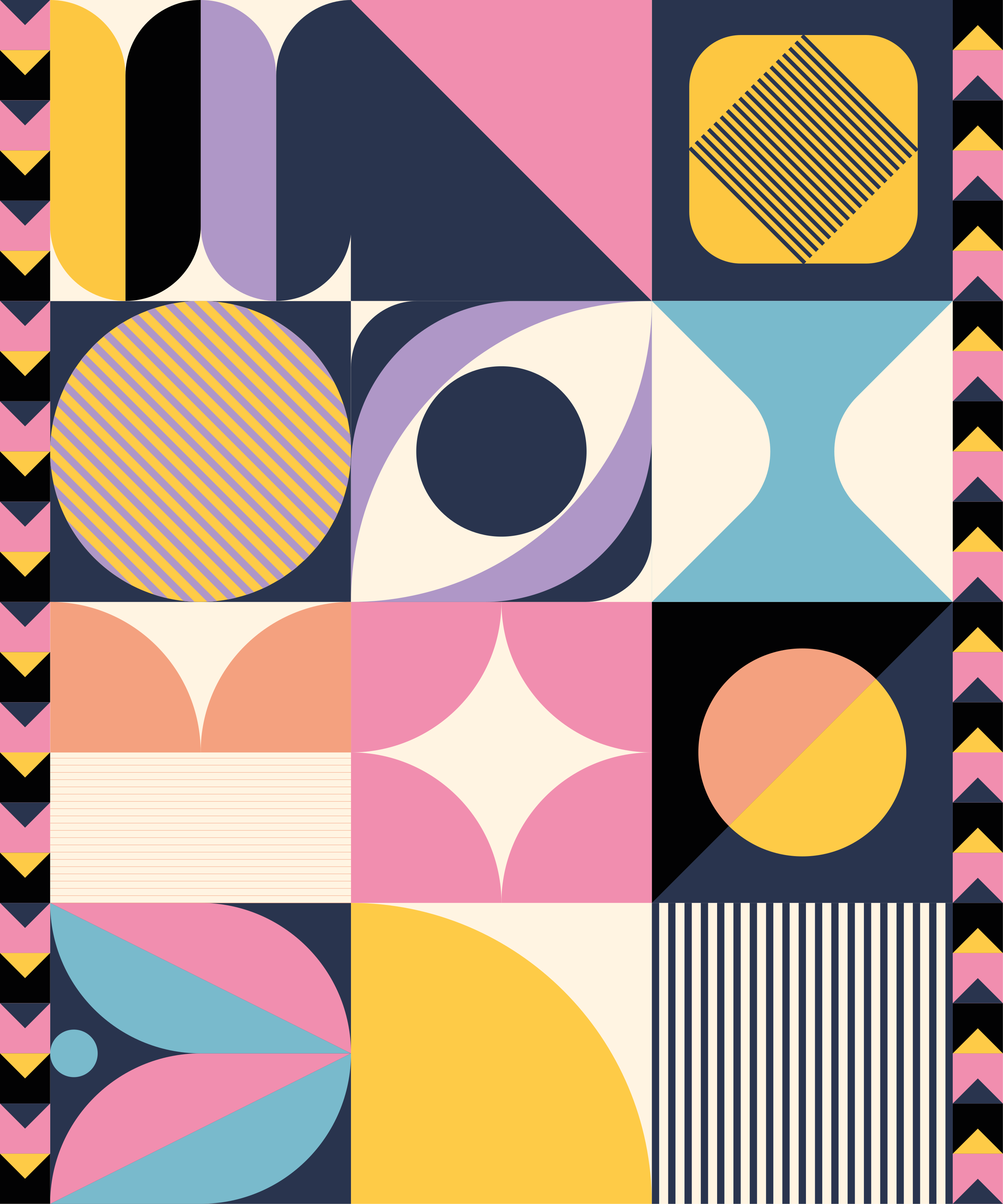 Geometric Shapes Collage modern blind