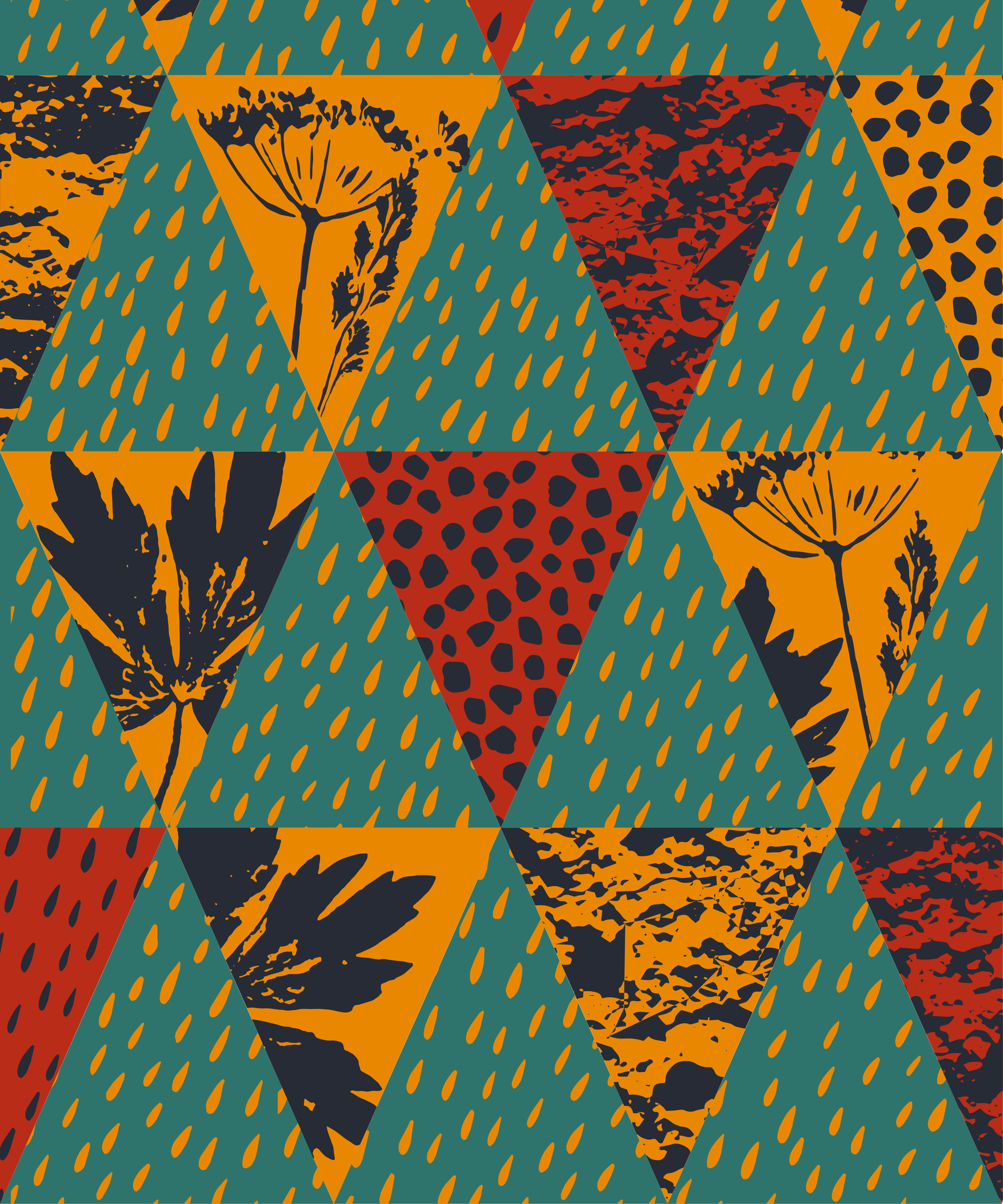 Geometric floral pattern modern blind