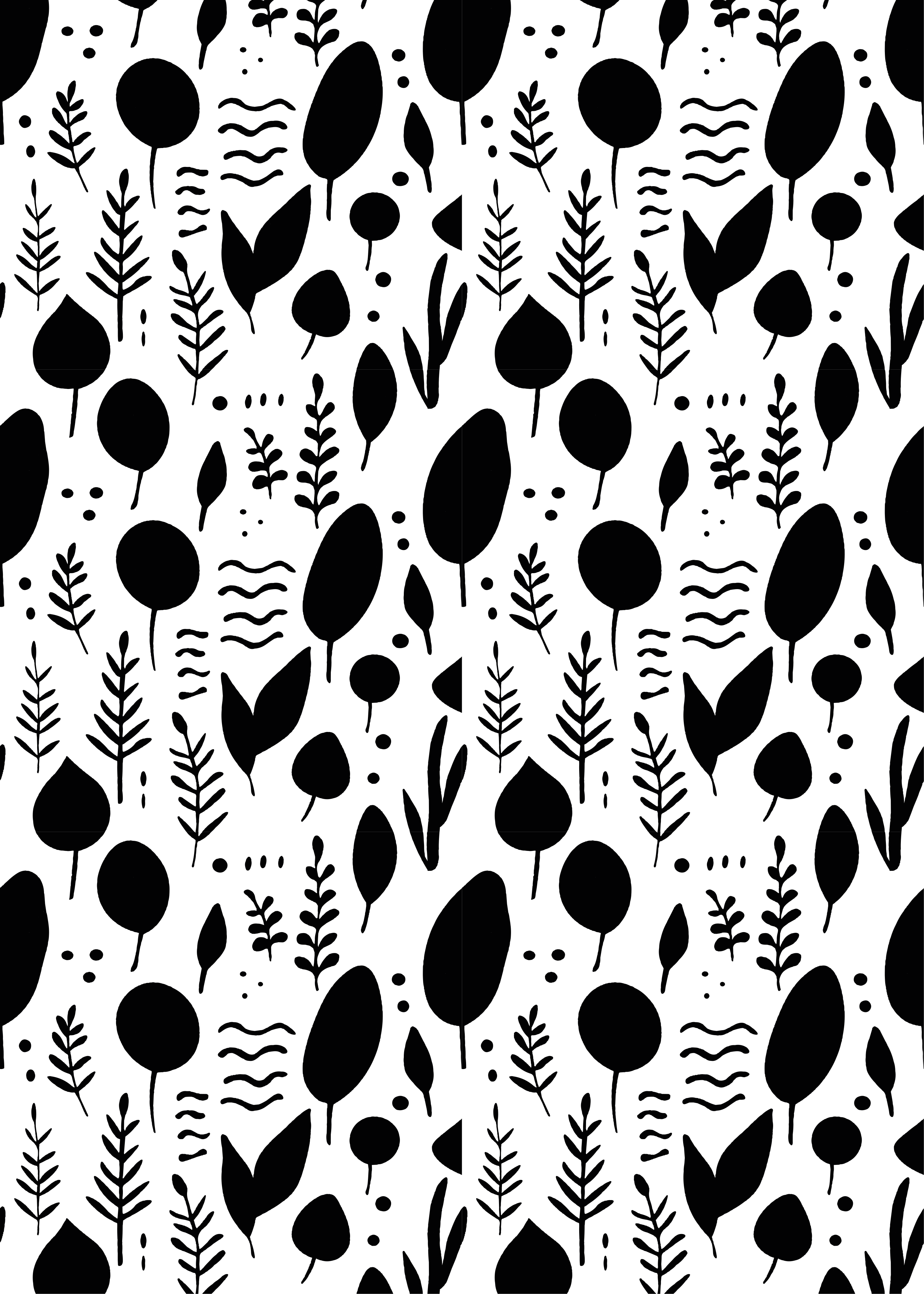 Botanical Silhouette Pattern blind trees