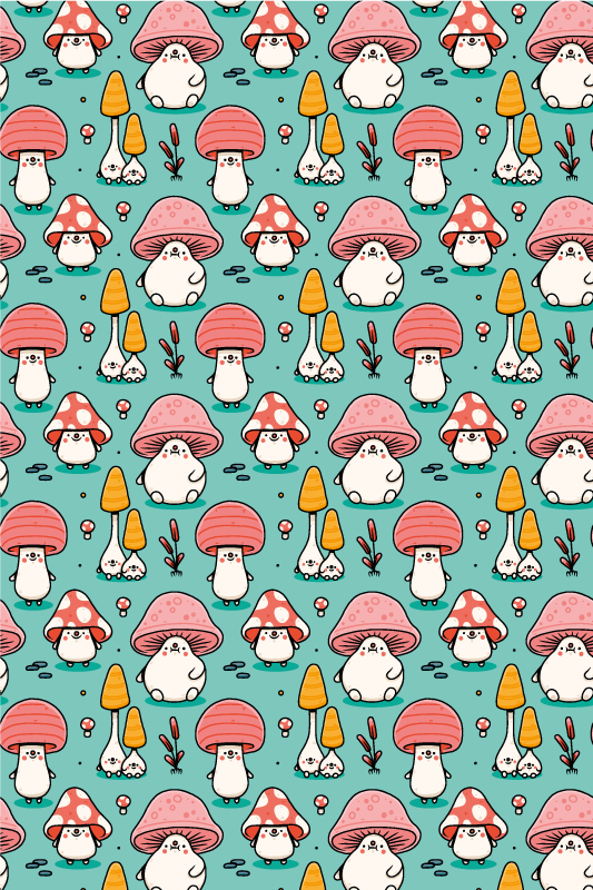 Rollo Fenster Kinderzimmer baby-pilz-figuren